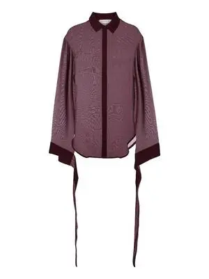 THE FRANKIE SHOP Verlin Chiffon Shirt - Burgundy