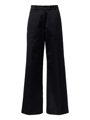 THE FRANKIE SHOP Brickell Satin Wide-leg Pants - Black