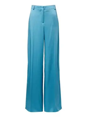 Stella McCartney Satin Wide-leg Pants - Turquoise