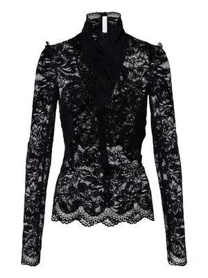 Rabanne Floral Lace Top - Black