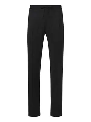 LARDINI Virgin Wool Tapered Trousers - Blue