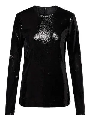 TOTEME Sequined Jersey Top - Black