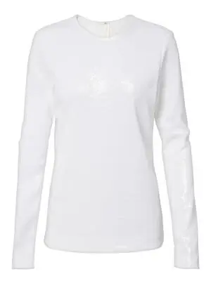 TOTEME Sequined Long Sleeve Top - White