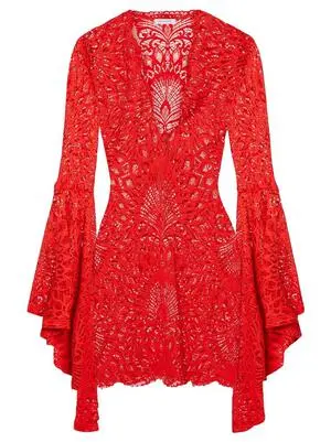 ALEXANDRA MIRO Kara Lace Beach Dress - Red