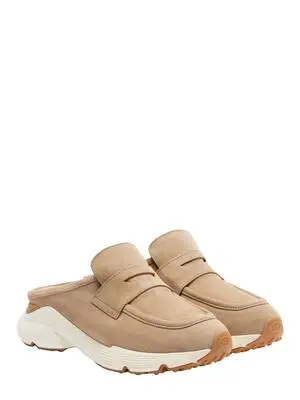 TOD'S Runner Suede Mules - Beige