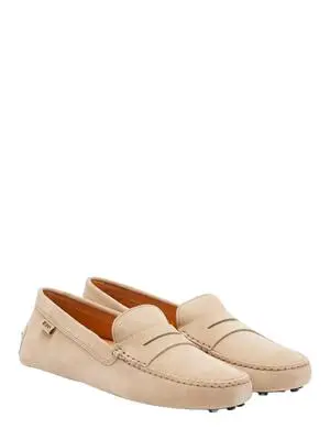 TOD'S Gommino Suede Driving Shoes - Beige