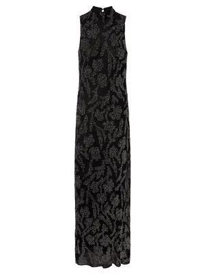 Veronica Beard Sylven Beaded Georgette Maxi Dress - Black