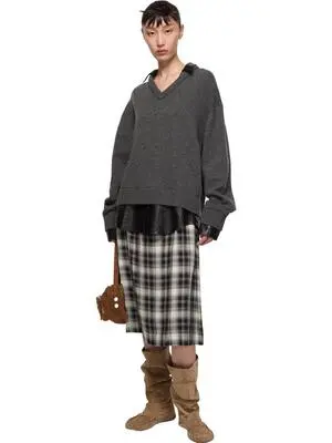 Acne Studios Check Midi Skirt - Black,green