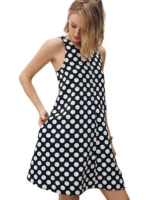Maeve The Keiko Mini Dress - Black Dot