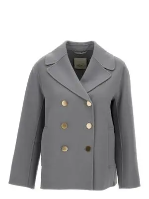 Max Mara Margot Double-breasted Coat - Sky Blue