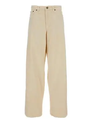 HAIKURE Bethany Twill Wide Leg Pants - Beige