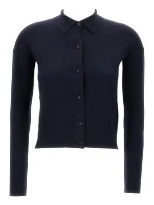 Max Mara Cardigan With Front Button Closure Blue