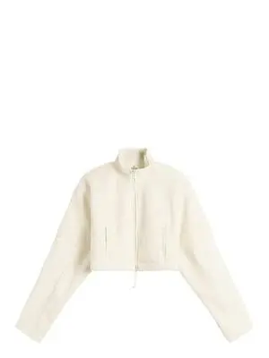 SKIMS Teddy Funnel Neck Cropped Jacket - Ecru