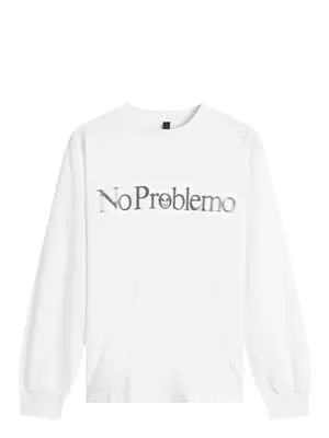 NO PROBLEMO Smile Away Long Sleeve T-shirt - White