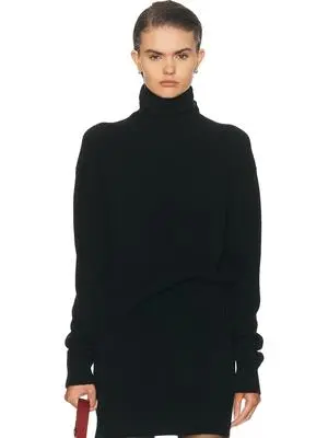 Sprwmn Cashmere Long Sleeve Turtleneck Sweater - Black