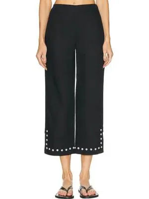 Staud Piha Linen Pant - Black