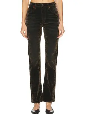 RE/DONE The Blondie Straight Leg Jeans - Olive Branch Flocked