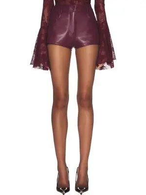 Norma Kamali High Waist Short - Plum