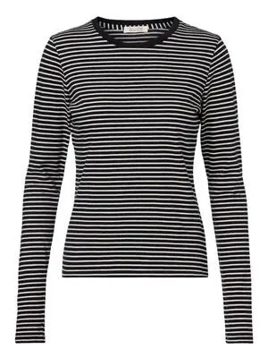 NILI LOTAN Simone Tee - Black & Ivory Stripe