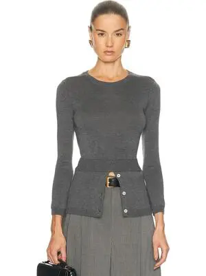 Matthew Bruch Layered Long Sleeve Sweater - Charcoal Knit