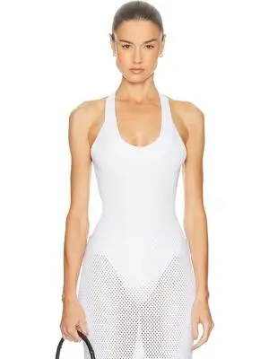 Brandon Maxwell Dahlia Knit Bodysuit - Optic White