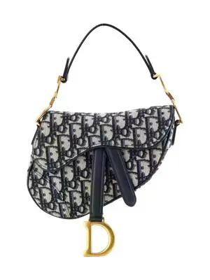 Dior Saddle Handbag Oblique Canvas Mini Shoulder Bag Blue