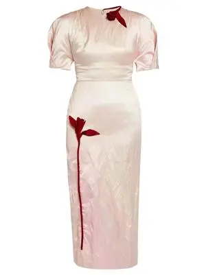 Erdem Embroidered Midi Dress - Pink