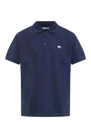 Etro Pegaso-embroidery Polo Shirt - Blue