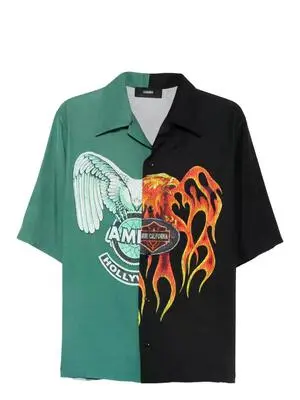 Amiri Spliced Camp Shirt - Green