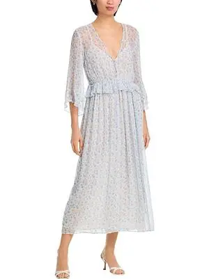 Velvet By Graham & Spencer Aerin Boho Dress - Blue Floral