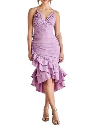 Coast Strappy Ruffle Midi Dress - Purple
