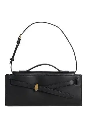 Veronica Beard Dash Leather Clutch - Black