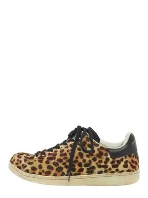 Isabel Marant Étoile Leopard-print Pony-fur Sneakers - Brown