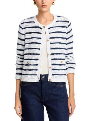 SINGLE THREAD Stripe Button-Front Cardigan