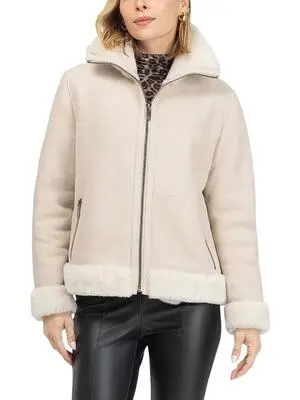 Gorski Merino Shearling Lamb Zip Jacket - Beige