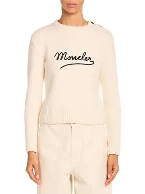Moncler Crewneck Sweater - Natural
