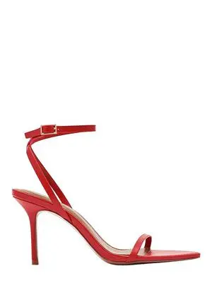 REISS Charlotte Leather High Heel Sandals - Red