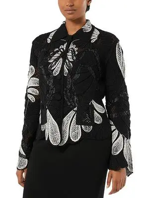 Marina Rinaldi Uscita Lappole Embroidered Cardigan - Ivory