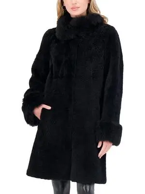 Gorski Sheared Cashmere Goat Jacket With Cashmere Goat Collar And Cuffs - Black
