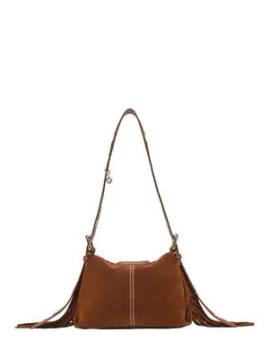 Maje Miss M Mini Fringed Crossbody Bag - Brown