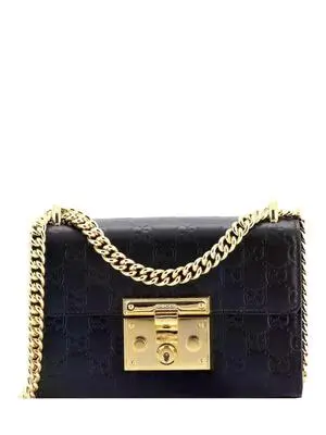 Gucci Padlock Sissima Leather Small Shoulder Bag - Black
