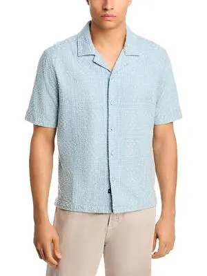 Rails Tyler Button Front Camp Shirt - Indigo Cream Squares