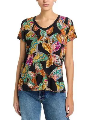 Johnny Was Janie V-neck Tee - Ofelia Black