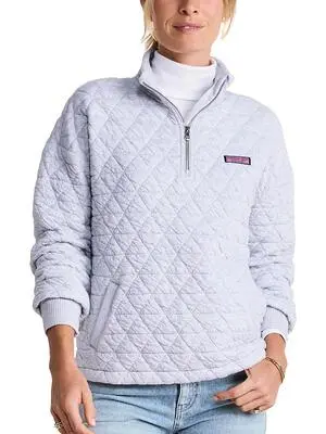 Vineyard Vines Quilted Quarter Zip Sweatshirt - Marshmallow