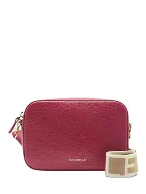 COCCINELLE Tebe Pebbled-leather Crossbody Bag - Red