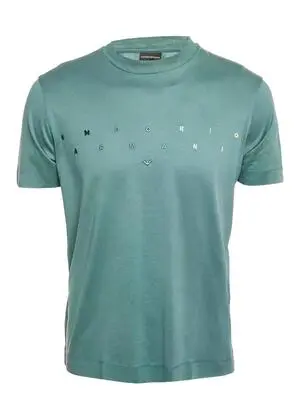 Emporio Armani Logo-embroidery Jersey T-shirt - Blue
