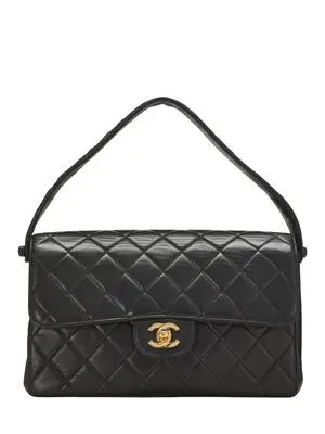 Chanel Quilted Lambskin Double Sided Flap Bag Medium - Black