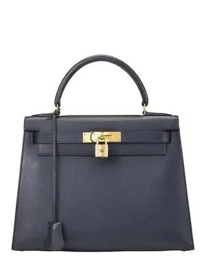 Hermès Courchevel Kelly Sellier 28 - Bleu Indigo