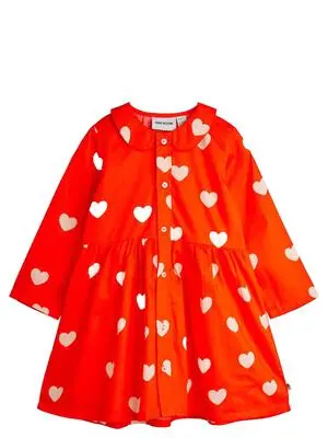 MINI RODINI Hearts Printed Dress - Red