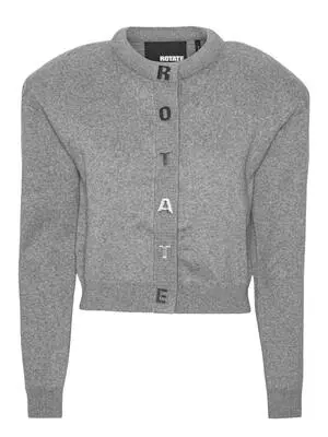 ROTATE BY BIRGER CHRISTENSEN Cardigan With Letter Detailing - Grey